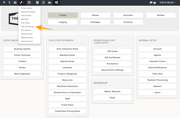 Tools | Gift Certificates (Backend) – The Flybook