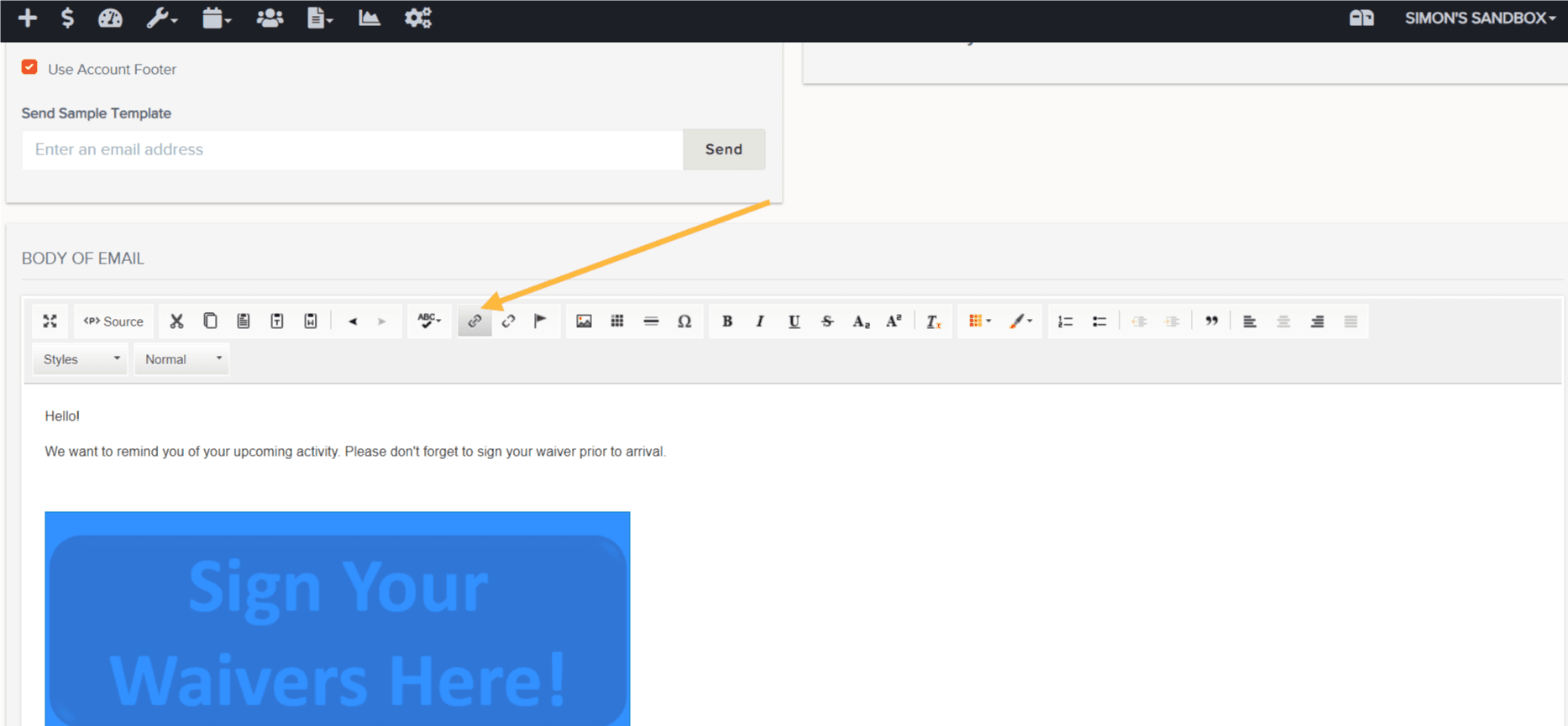 Using Dynamic Links to Waivers/Client Terminal in Confirmation Emails ...