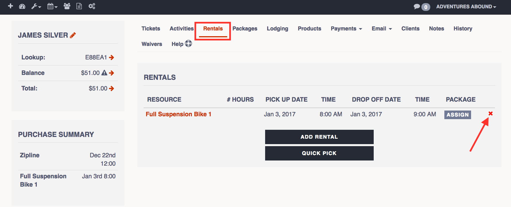 How do I remove a rental from a reservation? – The Flybook